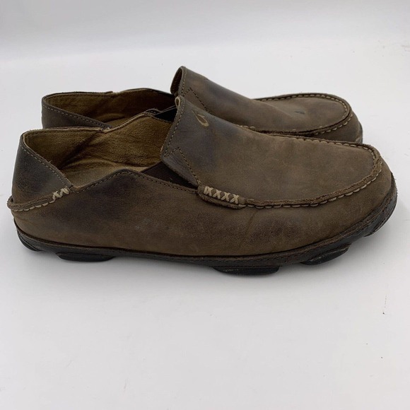 OluKai | Shoes | Olukai Moloa Leather Loafer Slip On Shoes Drop Heel ...